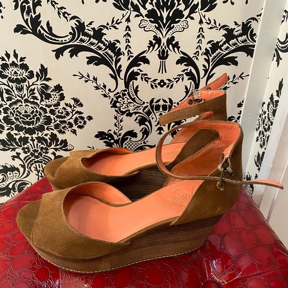 Shoes | Brown Suede Wedge Sandals | Poshmark